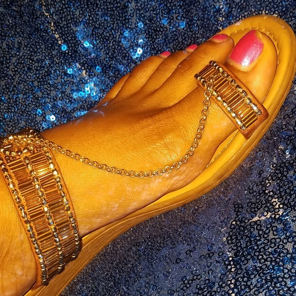 Shoes | Chained Toe Beaded Sandal | Poshmark